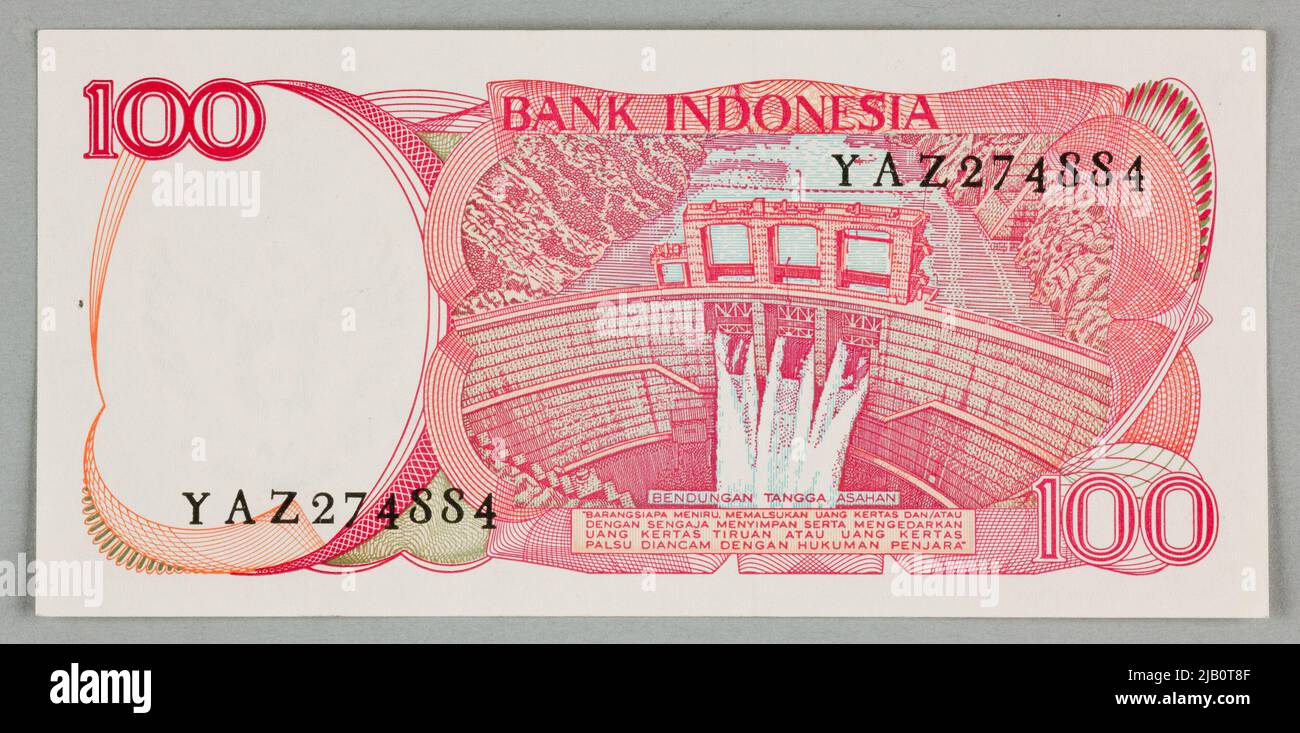 100 Rupiah banknote; Indonesia, 1984 Perum Printing Money Imp Stock ...
