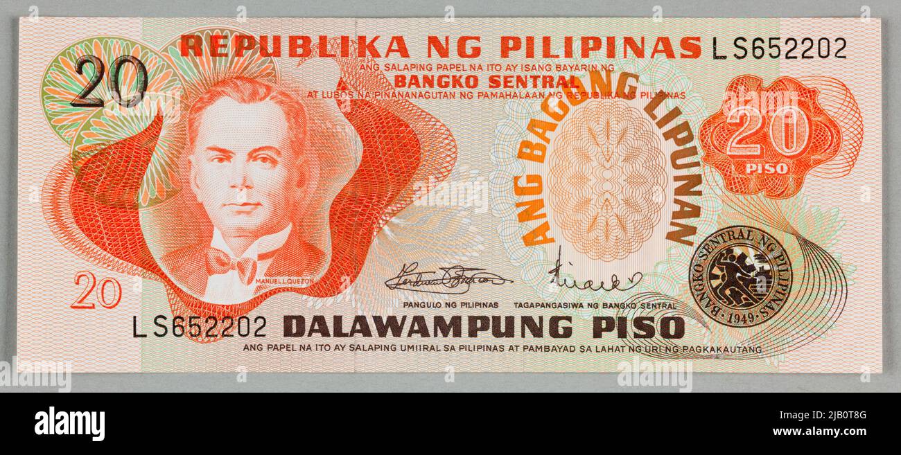 Banknote for 20 PISOs; Philippines, B.R. (1978 Stock Photo - Alamy