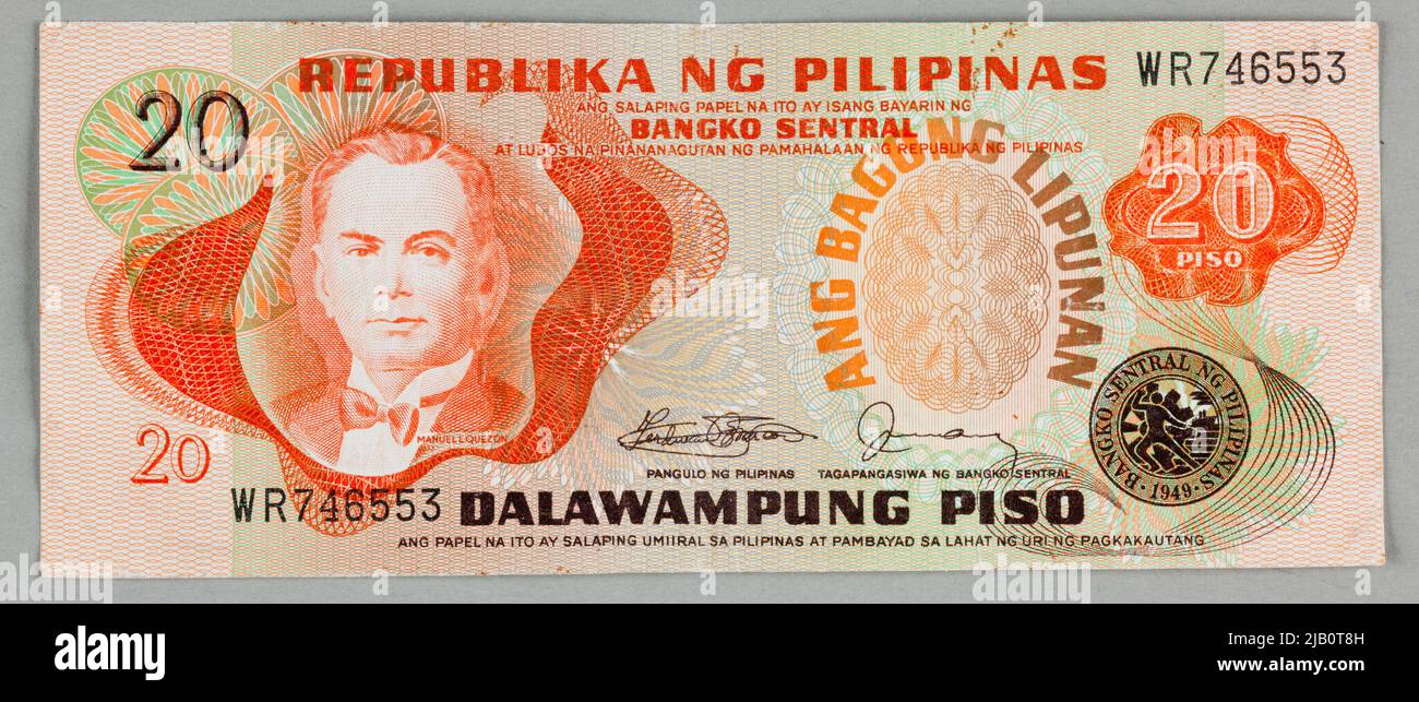 Banknote 20 PISO; Philippines, B.R. (1978 Stock Photo - Alamy