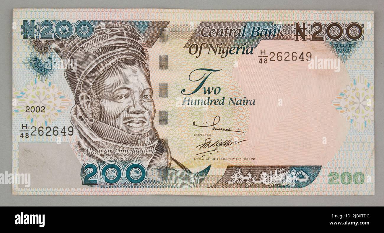 BankNot of 200 Naira; Nigeria, 2002 r Stock Photo - Alamy