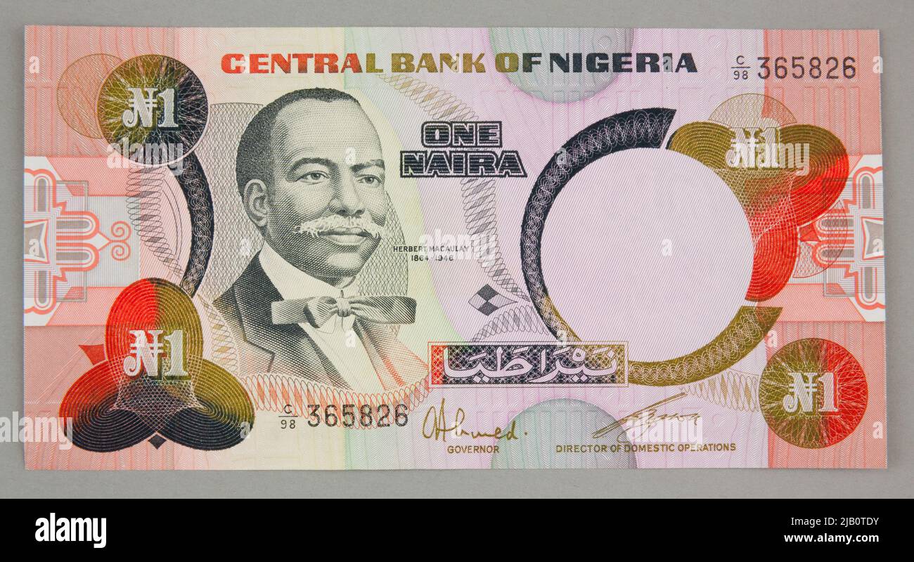 Banknot of 1 Naira; Nigeria, B.R. (1984 Stock Photo - Alamy