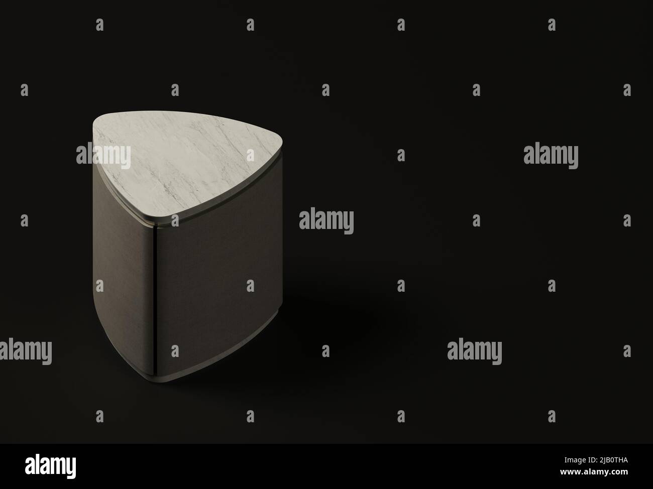 Futuristic marble countertop and beige color table surface on black ...