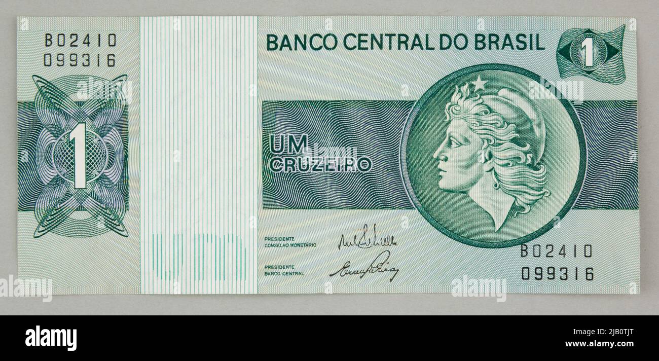 Banknote for 1 cruzeiros; Brazil, B.R. (1972 1981). Mint of Brazil ...