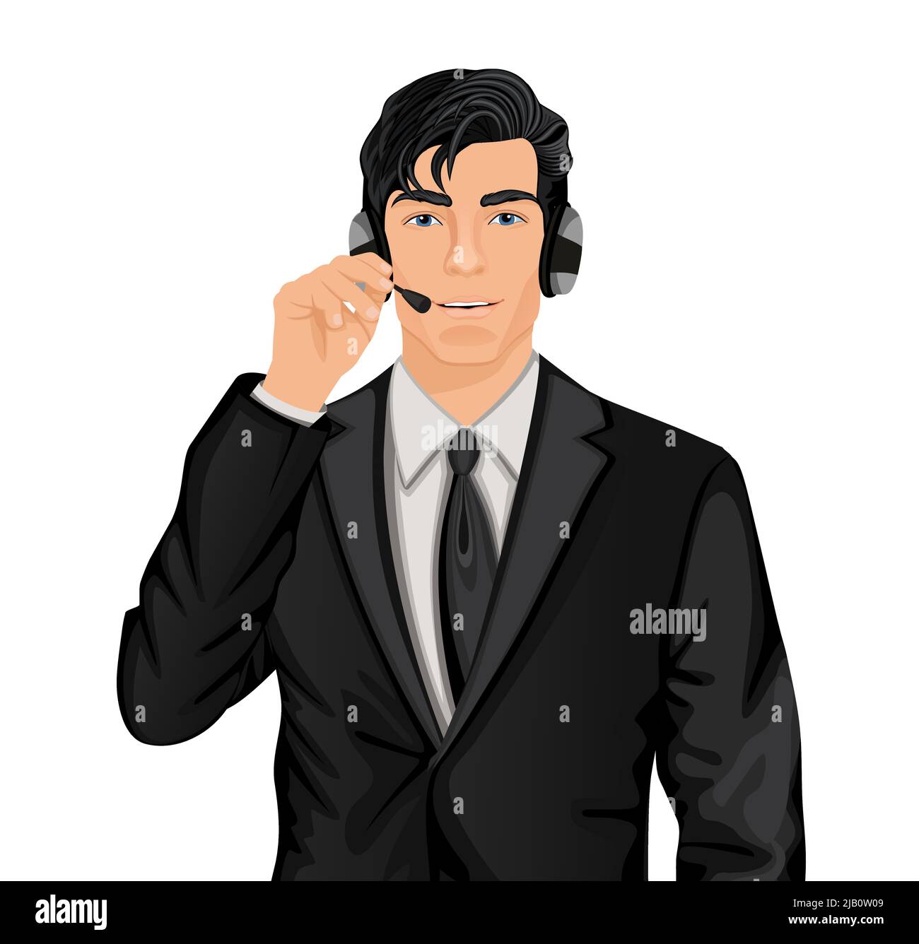 Young handsome customer service representative man in formal suit with ...