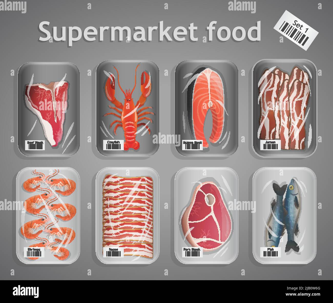 Frozen pork slice Stock Vector Images - Alamy