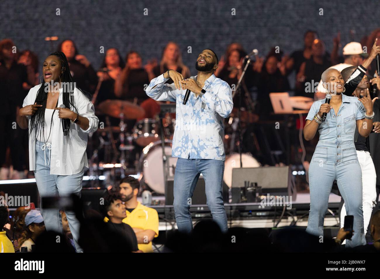 MIAMI, FL-JUNE 1: Members of Maverick City Music perform during the ...
