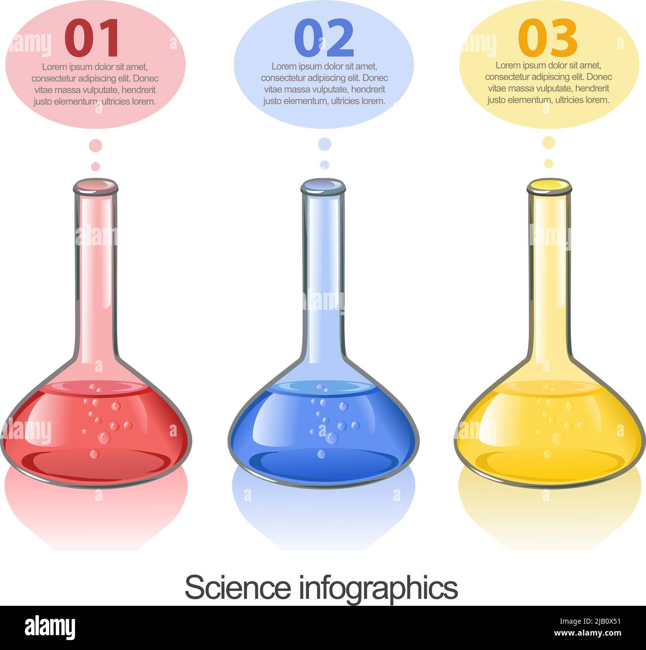 Chemical laboratory glassware flasks science business infographic ...