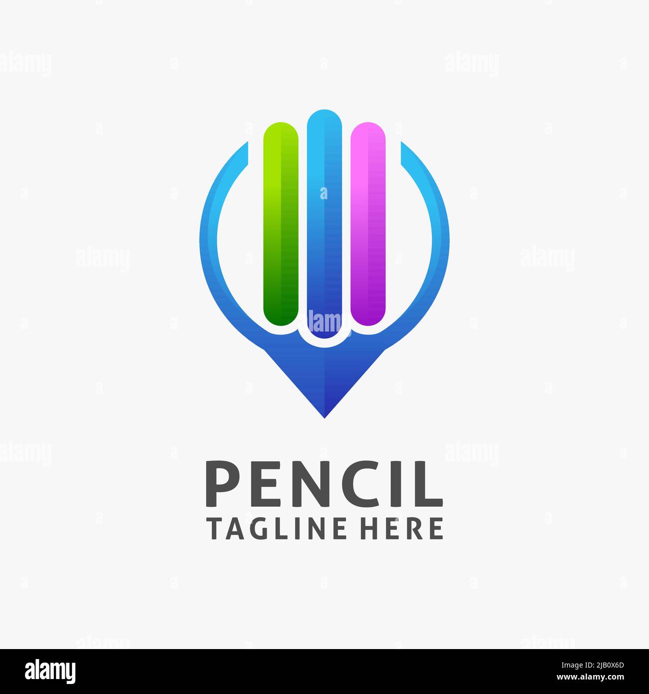 Colorful pencil logo design in circle point shape Stock Vector Image ...