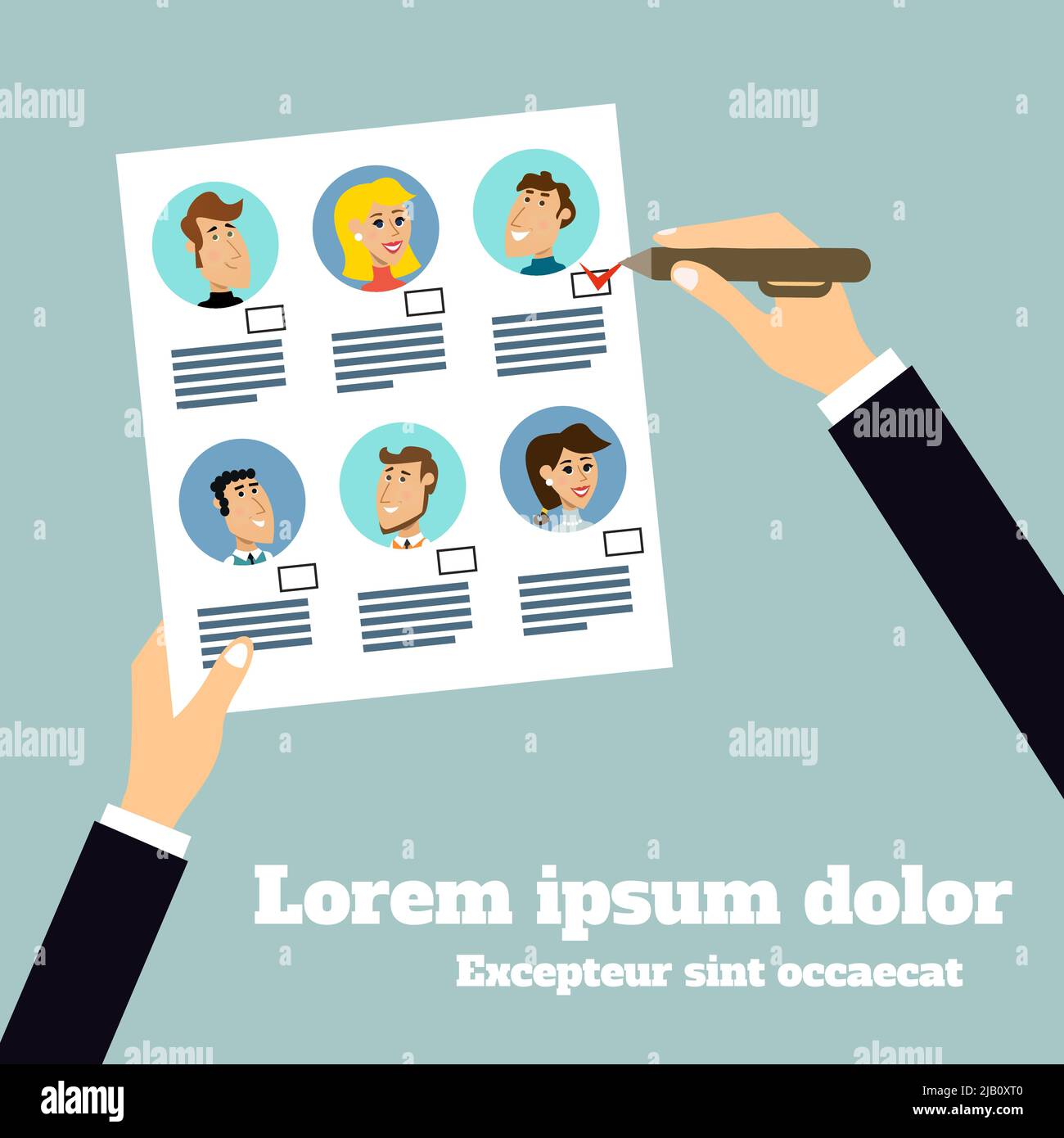 Business stuff human resources team selection poster vector ...