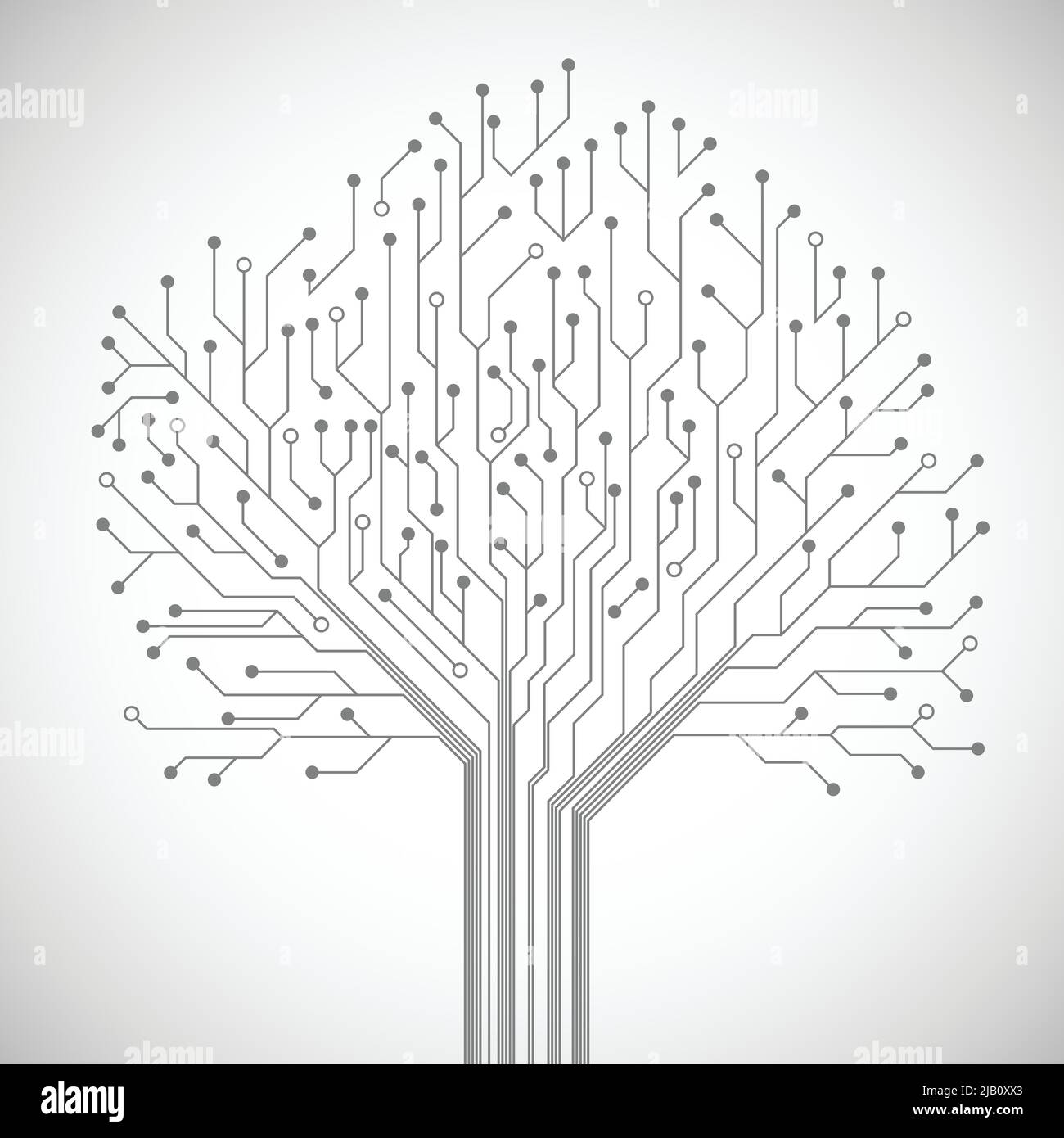Abstract computer technology integrated circuit board tree symbol ...
