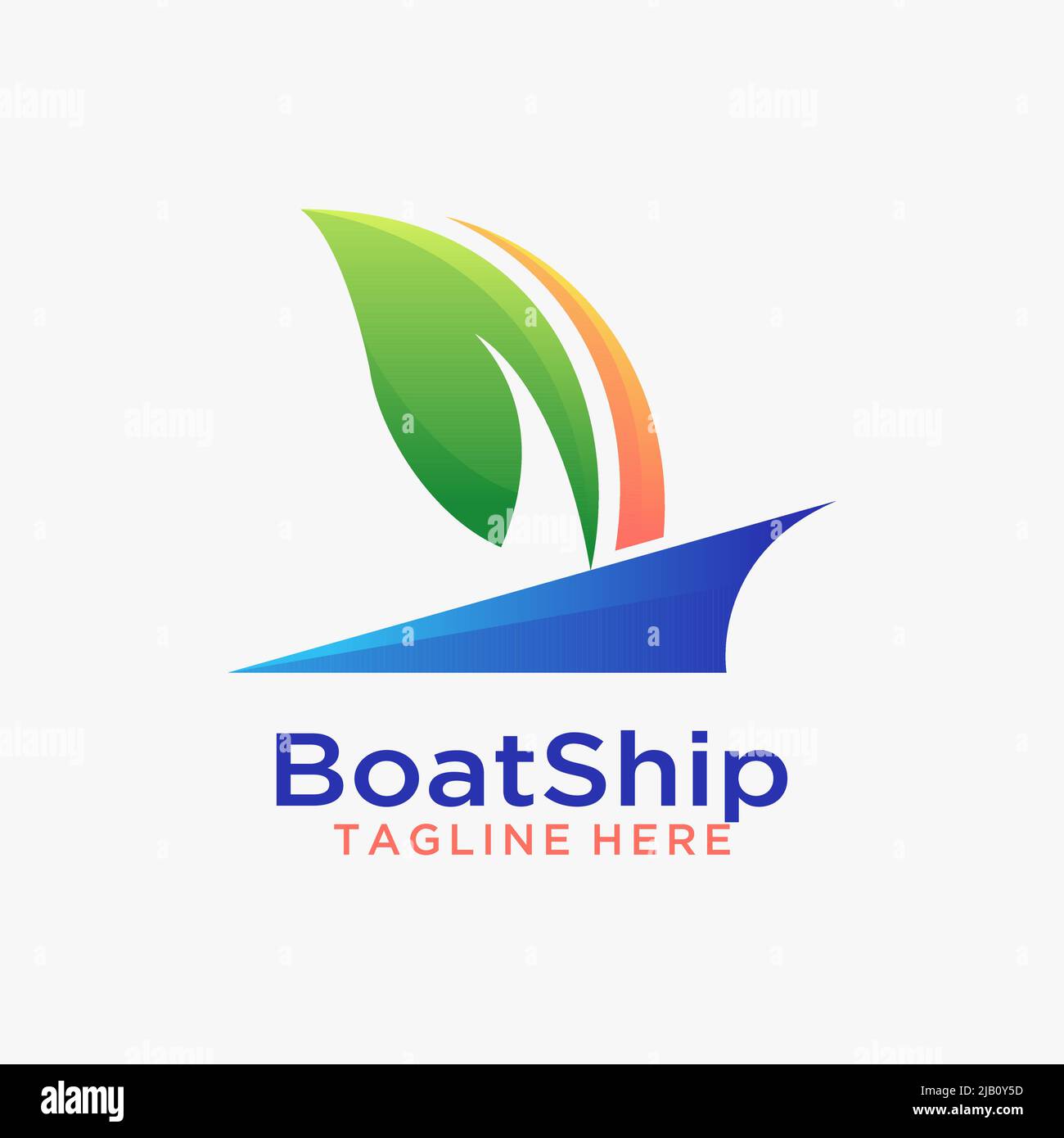 Creative ship logo design with leaf element Stock Vector Image & Art ...
