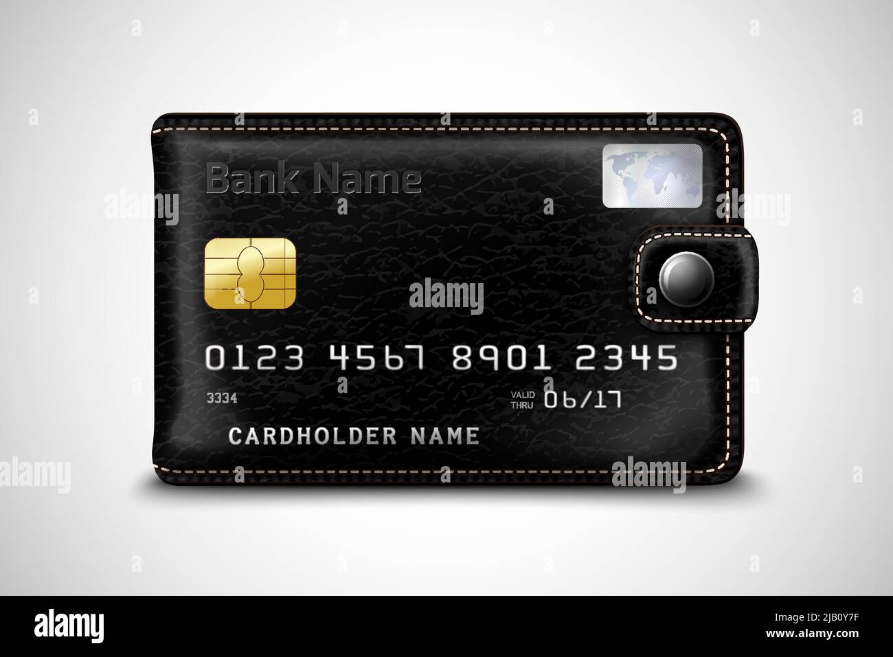 Classic modern black wallet with leather texture as a bank secure ...