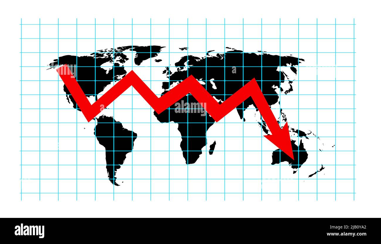 Graphs representing the stock market crash. 3d illustration Stock Photo ...