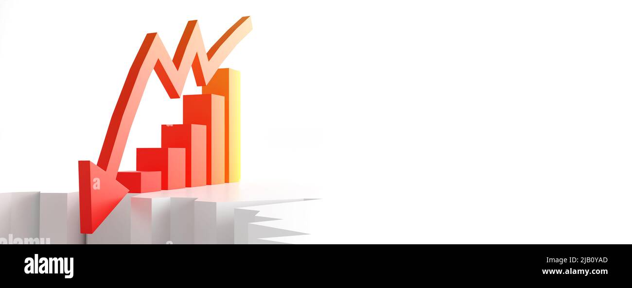 Graphs representing the stock market crash. 3d illustration Stock Photo ...