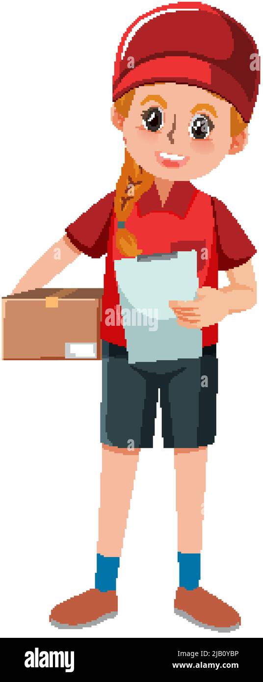Delivery man with package illustration Stock Vector Image & Art - Alamy