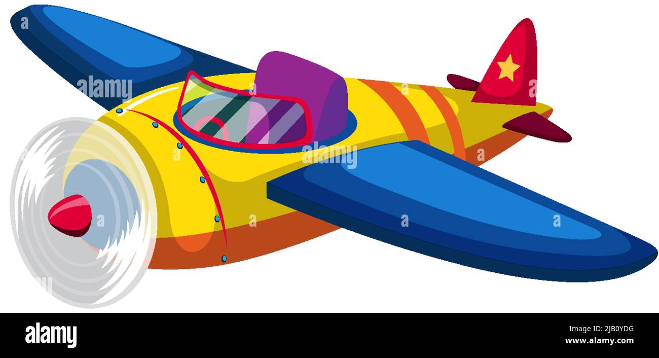 Cute colourful airplane on white background illustration Stock Vector ...