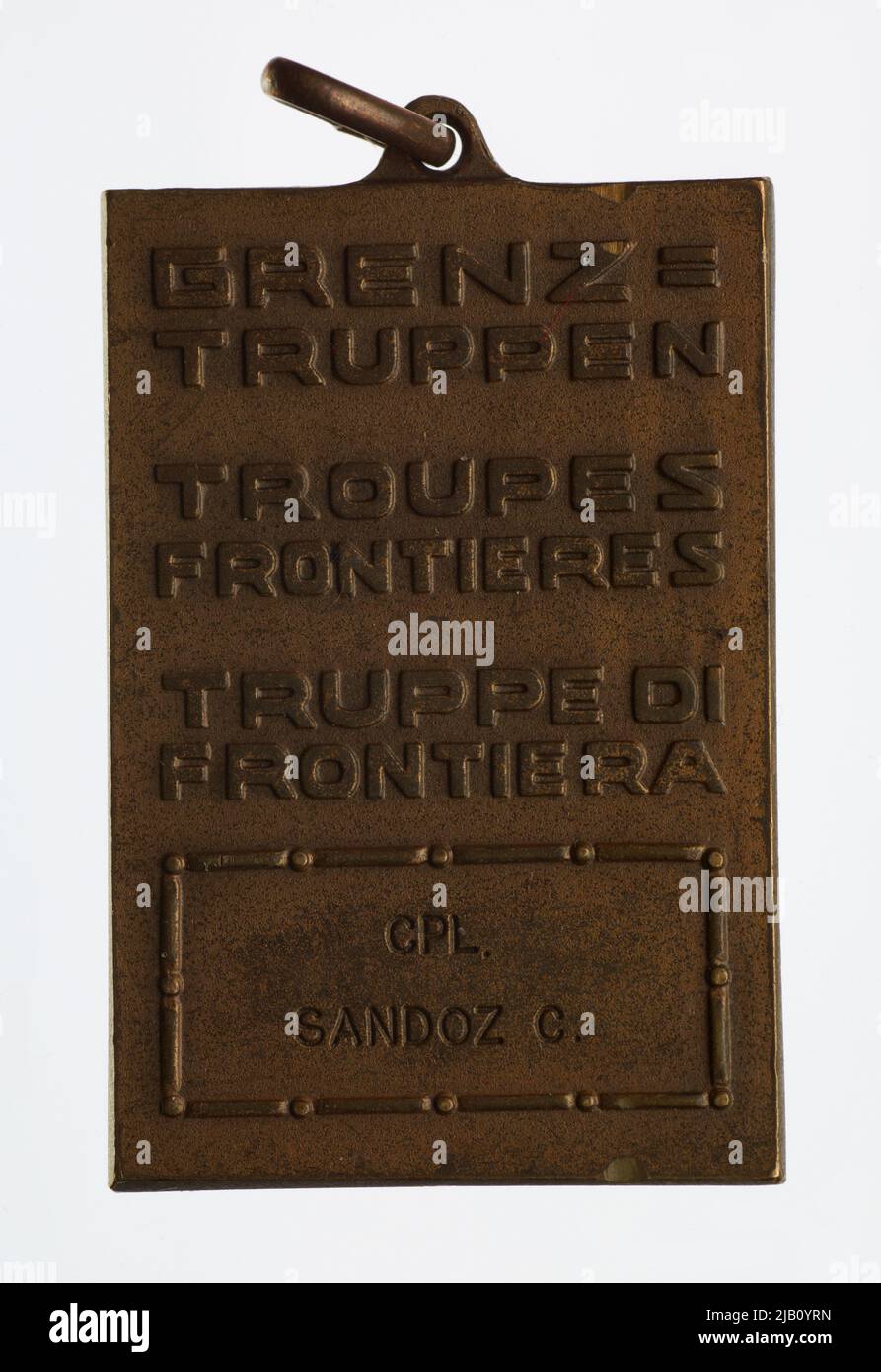 Memorial badge of the Swiss Border Guard unknown label Stock Photo - Alamy