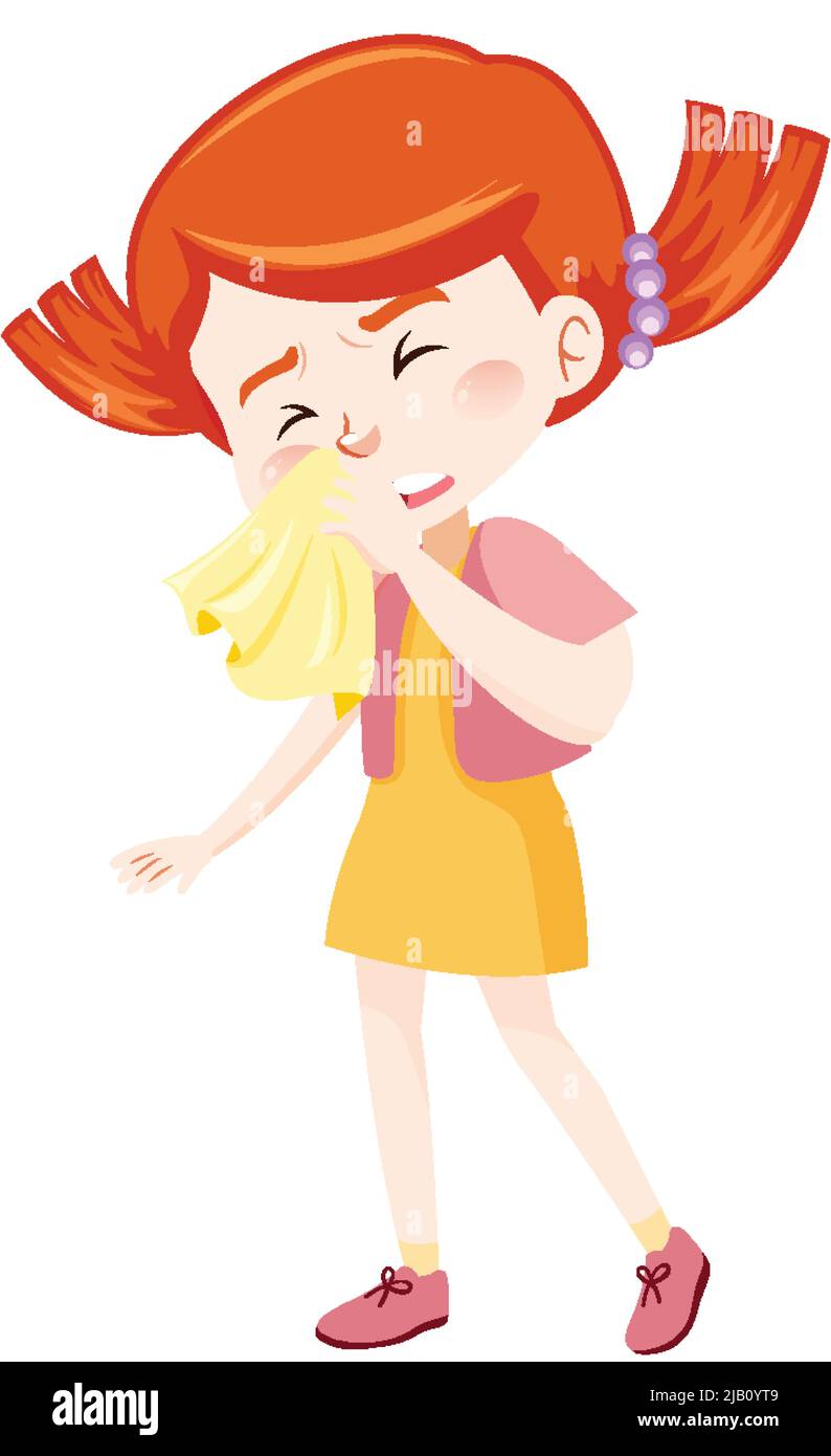 A sick girl on white background illustration Stock Vector Image & Art ...