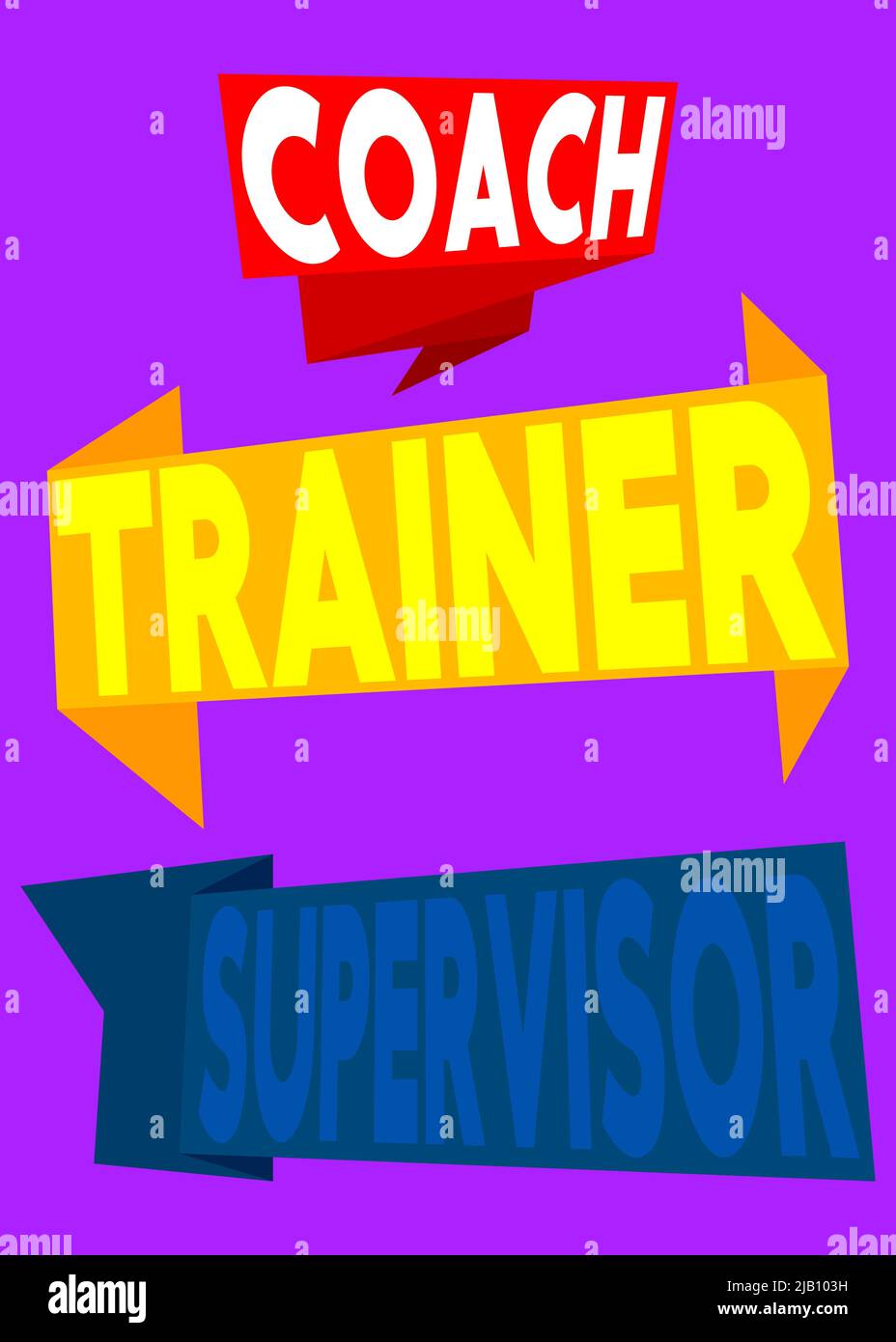 Set of ribbon with Coach, Trainer, Supervisor text. Banner template ...