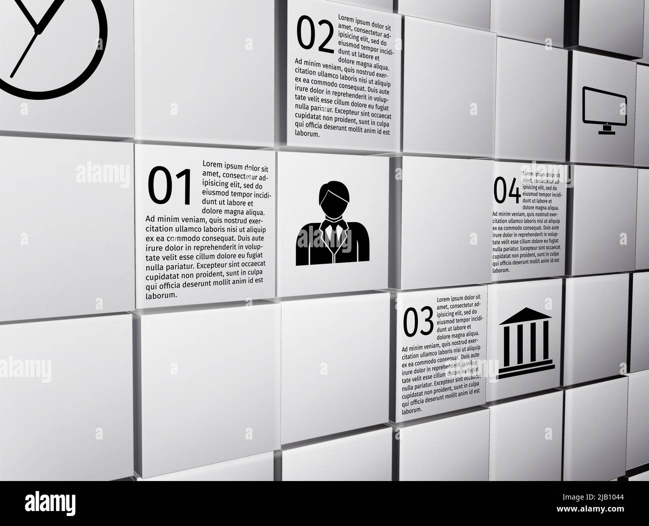 Abstract 3d cubes wall infographic design elements layout template for ...