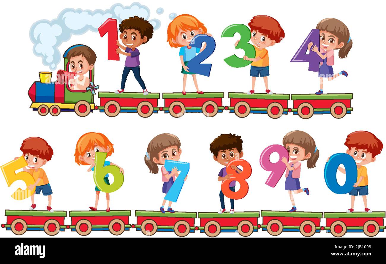 Set of number 0 to 9 for kids illustration Stock Vector Image & Art - Alamy
