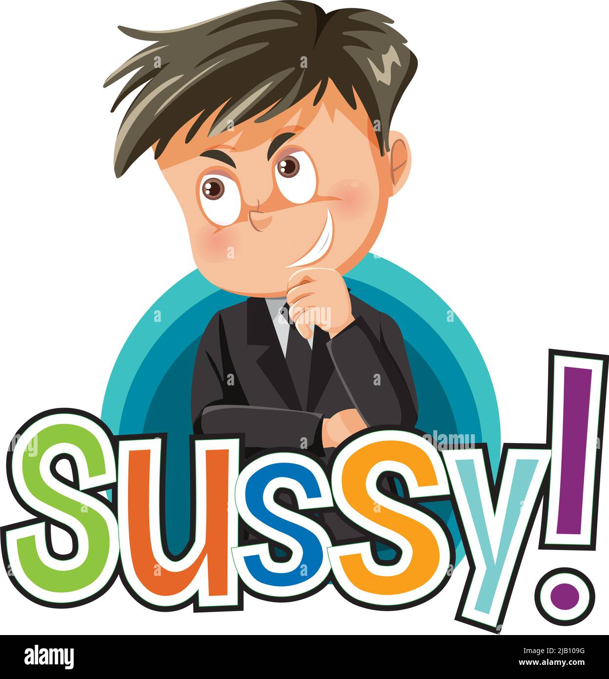 Suspicious man cartoon character with kooky word expression ...