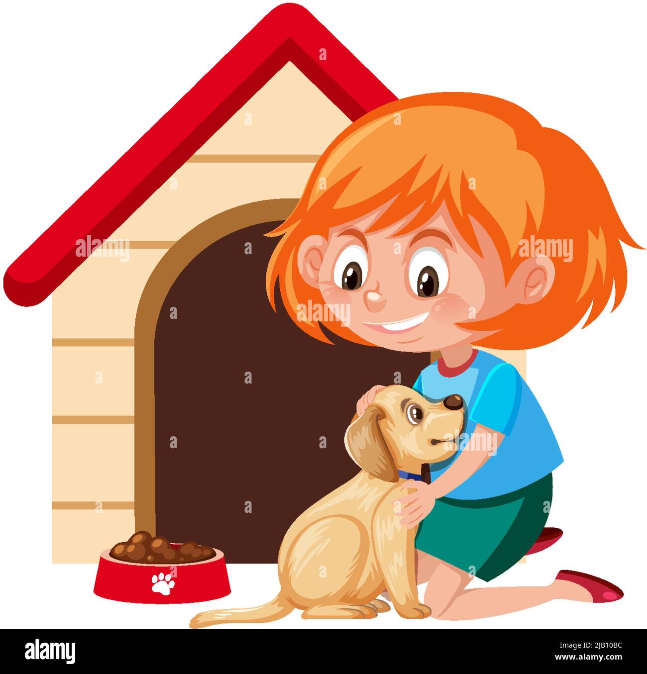 Children woman feeding Stock Vector Images - Alamy