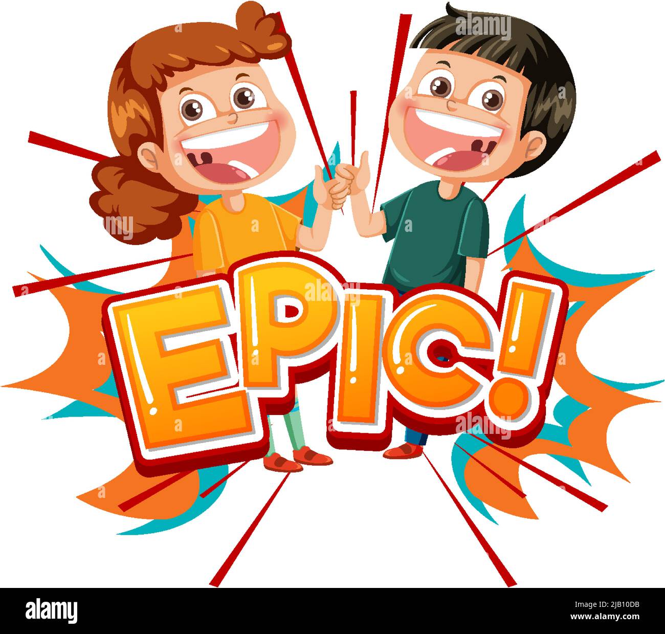 Playful cartoon character with word expression illustration Stock ...