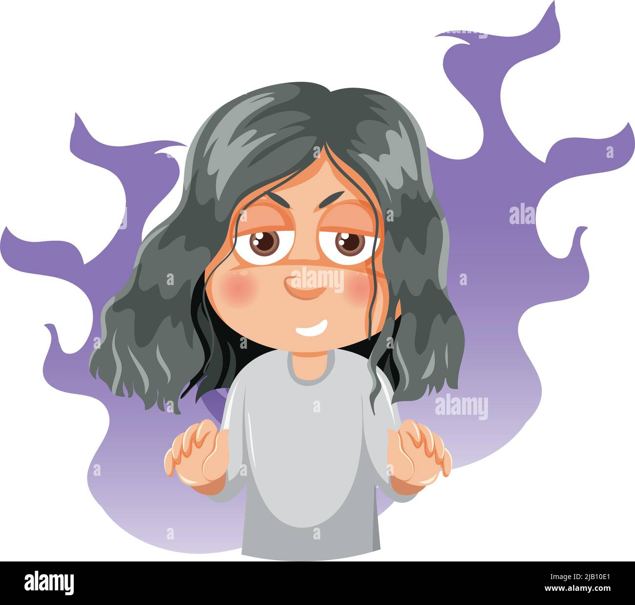 Paranormal girl cartoon character illustration Stock Vector Image & Art ...