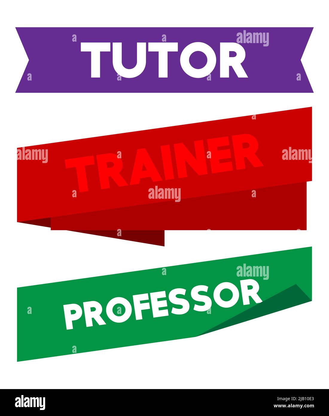 Set of ribbon with Tutor, Trainer, Professor text. Banner template ...