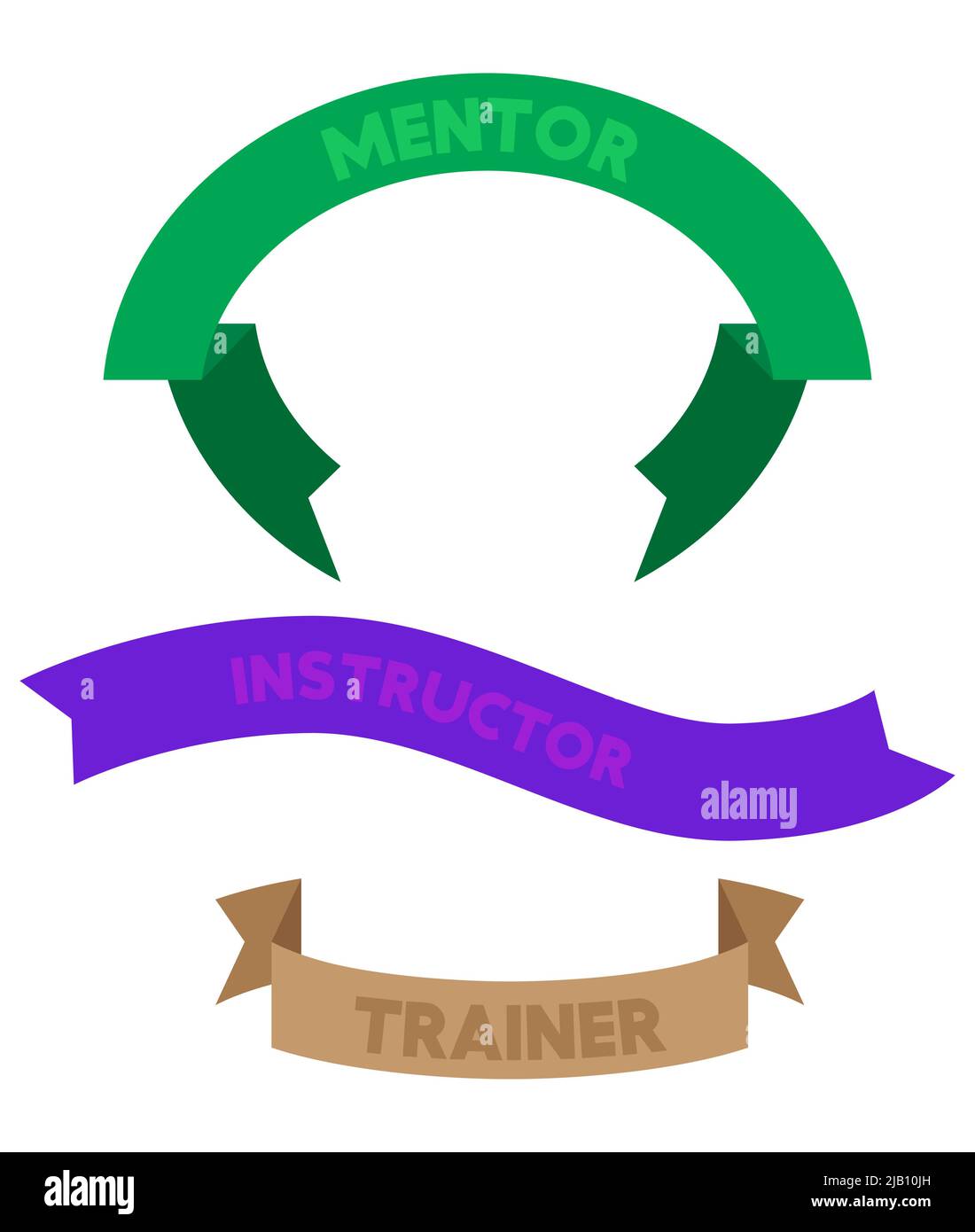 Set of ribbon with Mentor, Insructor, Trainer text. Banner template ...