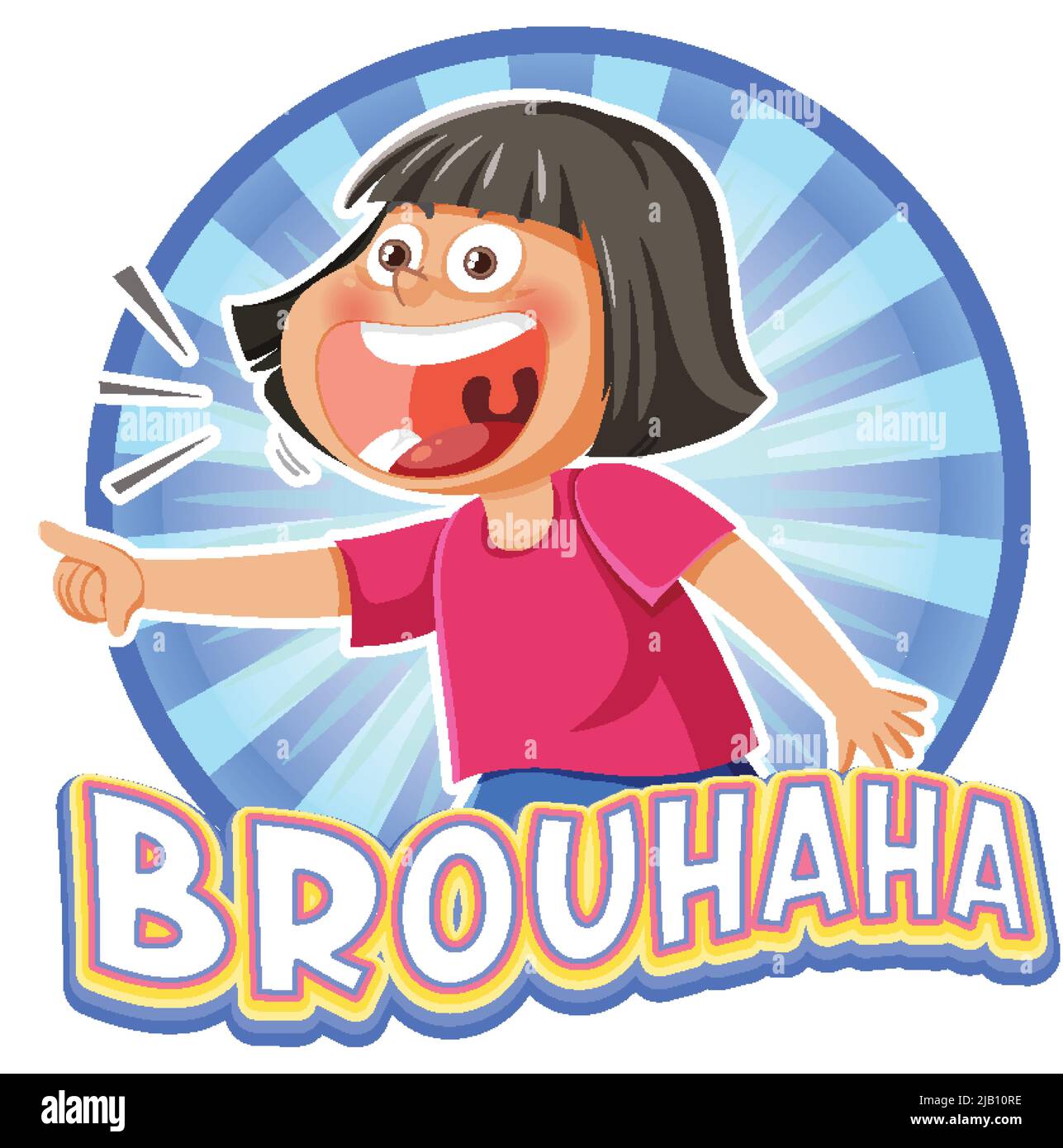 Laughing cartoon character with word expression illustration Stock ...