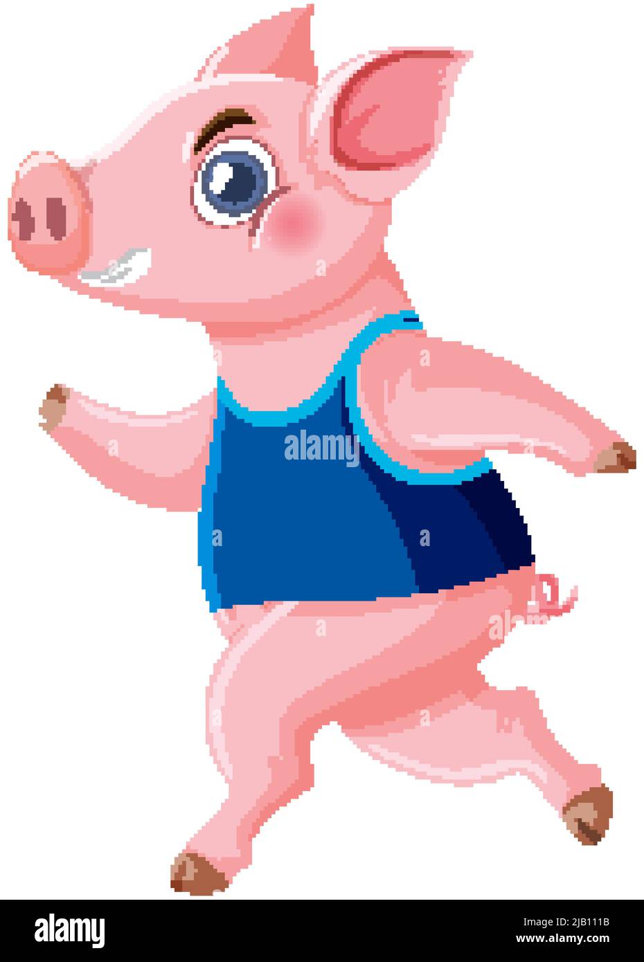 Cute piglet running cartoon character illustration Stock Vector Image ...