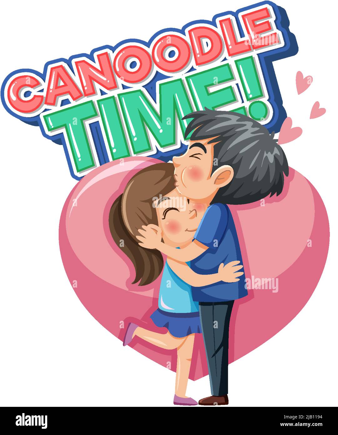 An couple in love cartoon character with word expression illustration ...