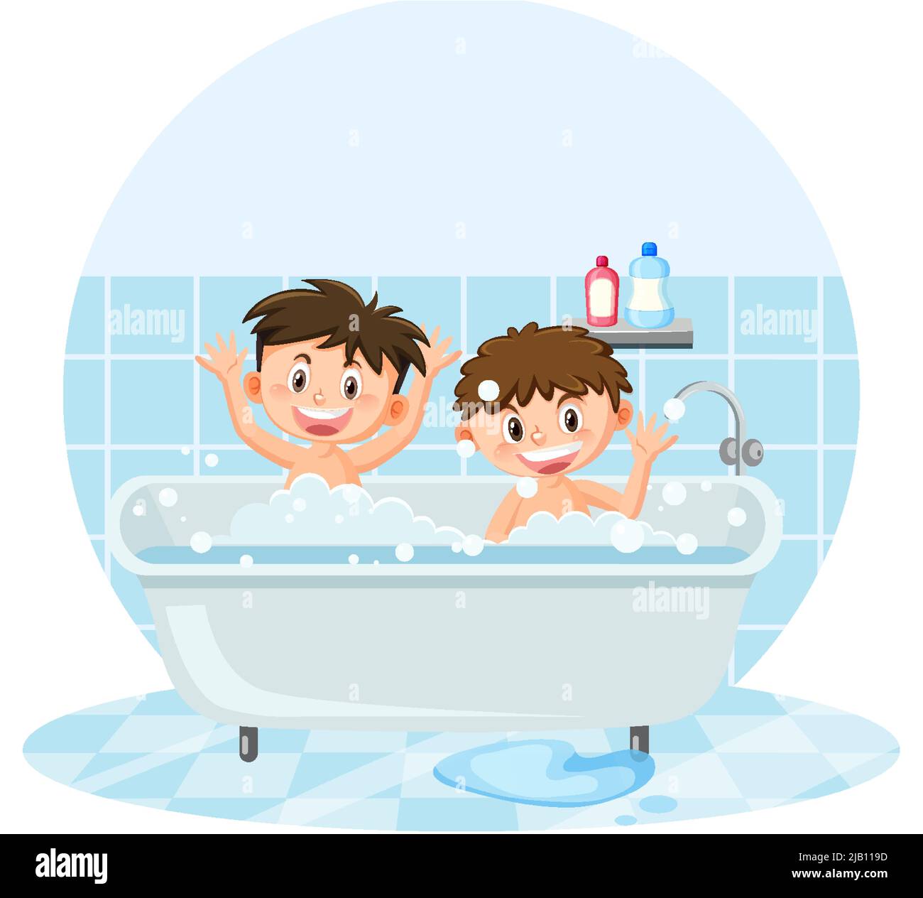Little children in bath tub Stock Vector Images - Alamy