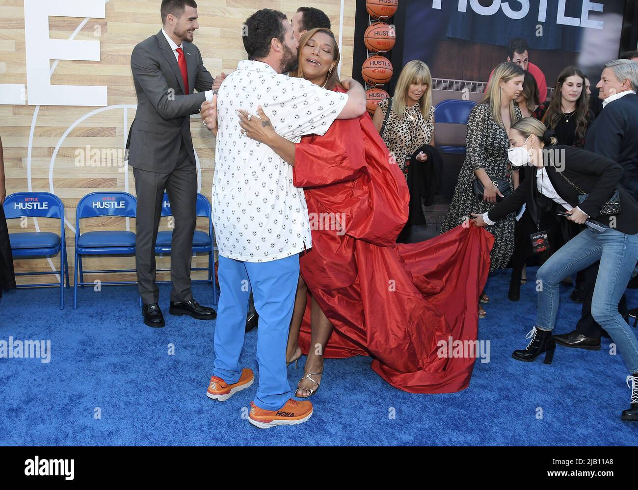 (L-R) Adam Sandler and Queen Latifah at Netflix's HUSTLE Los Angeles ...