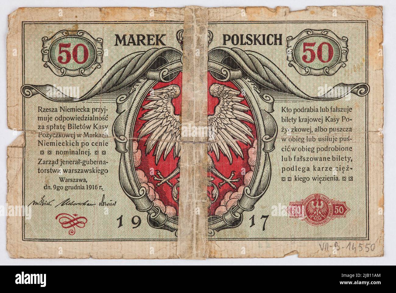 Banknote for 50 Polish marks; Polish National Loan Fund; ( General ); 9 ...