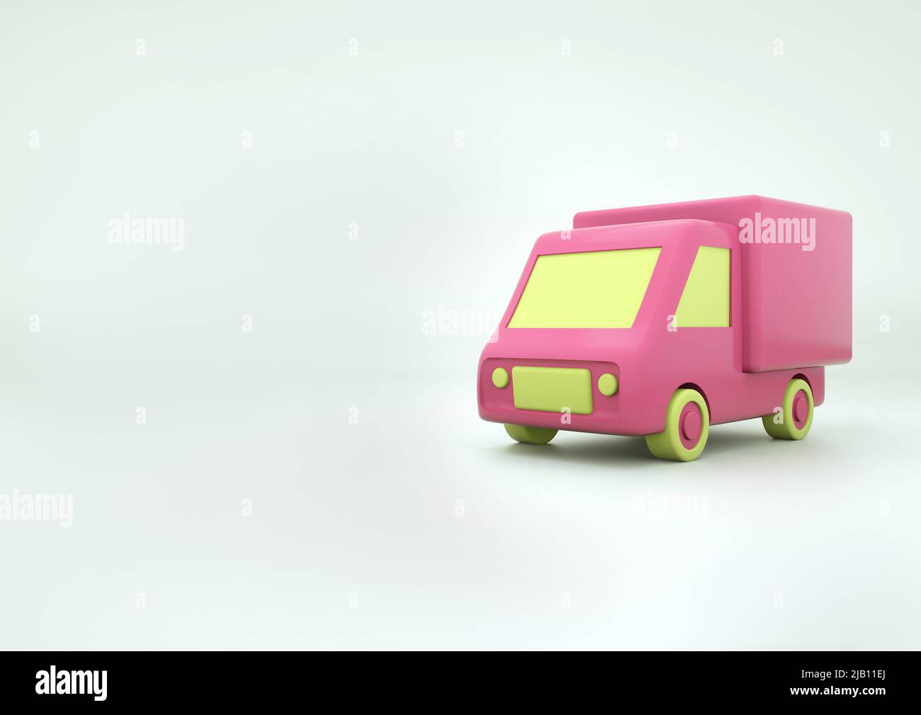 Delivery pink cargo van 3d render illustration Stock Photo - Alamy