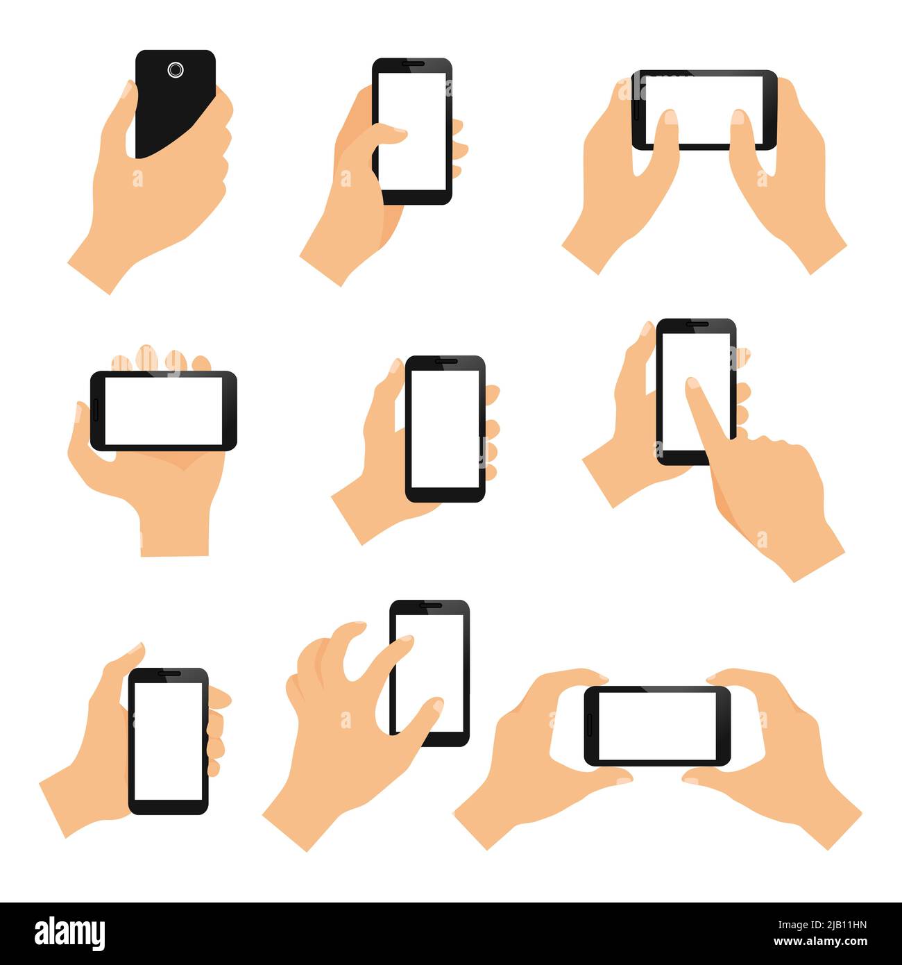 Touch screen hand gestures design elements of swipe pinch and tap ...