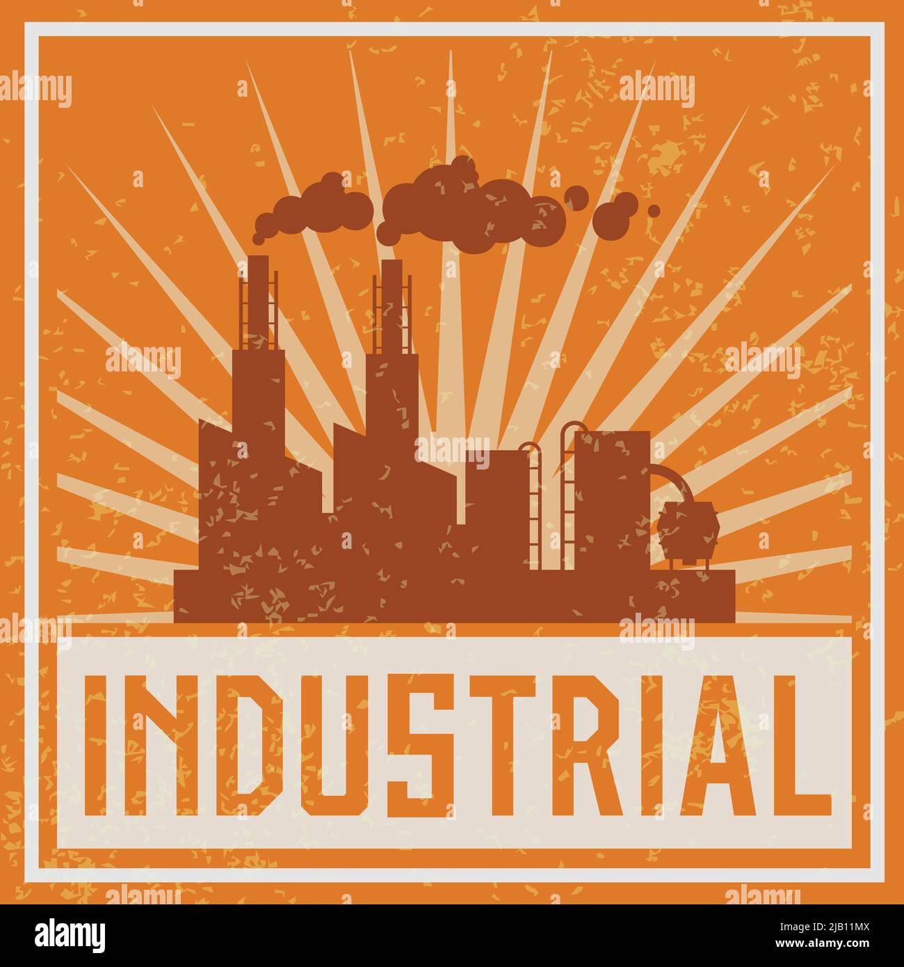 Construction industrial complex silhouette emblem print vector ...