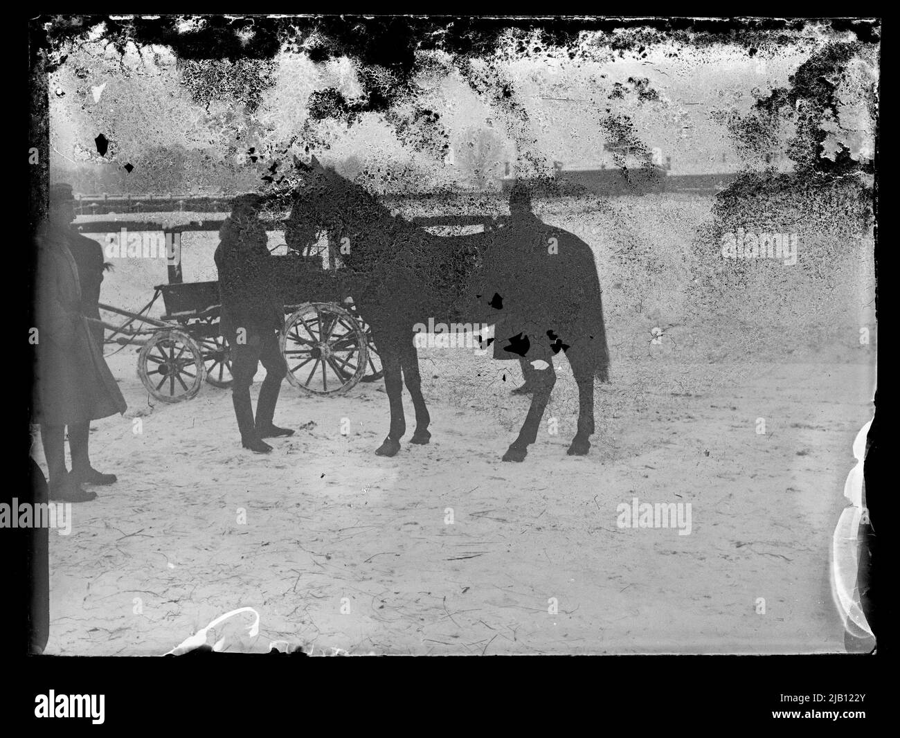 Genre scene. Ulan of the 2nd Regiment in an interview with a civilian ...