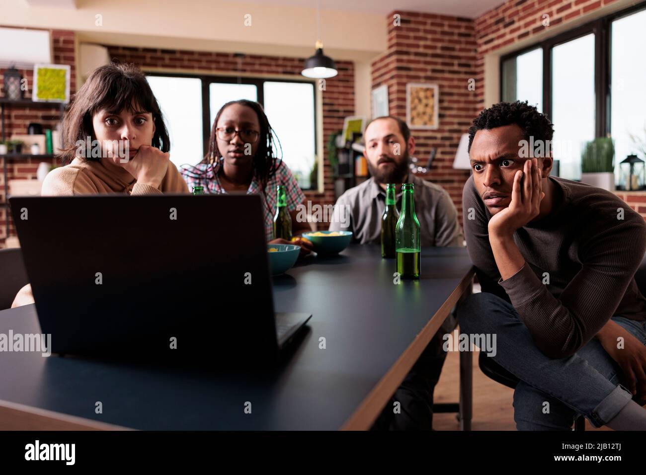Group multiethnic anxious people hi-res stock photography and images ...