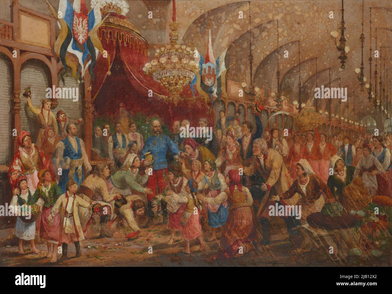 The Emperor in the Sukiennice (Cloth Hall) Among the People of Krakow ...