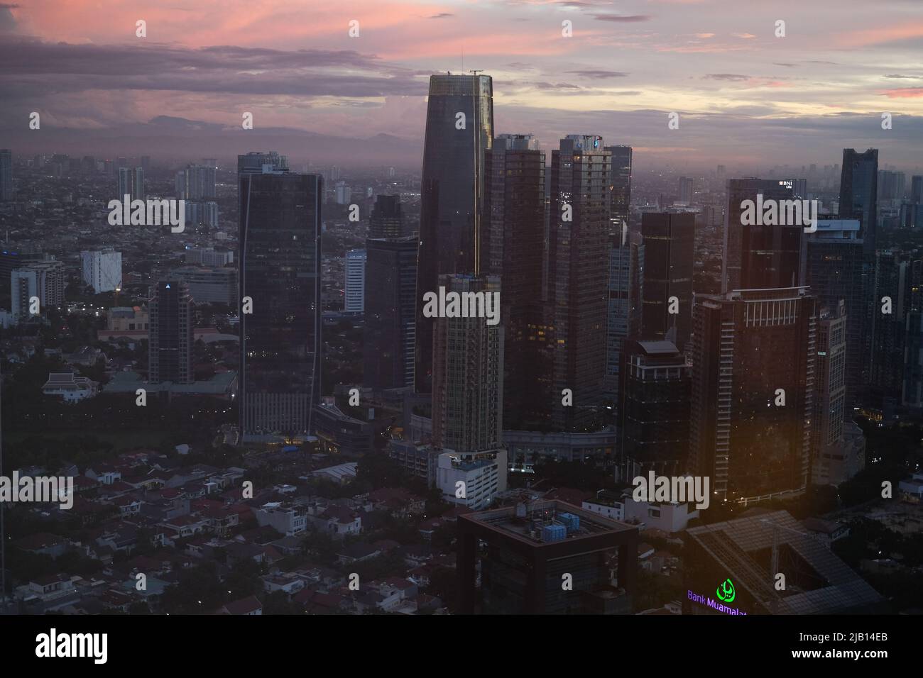 Jakarta from top and night Stock Photo - Alamy