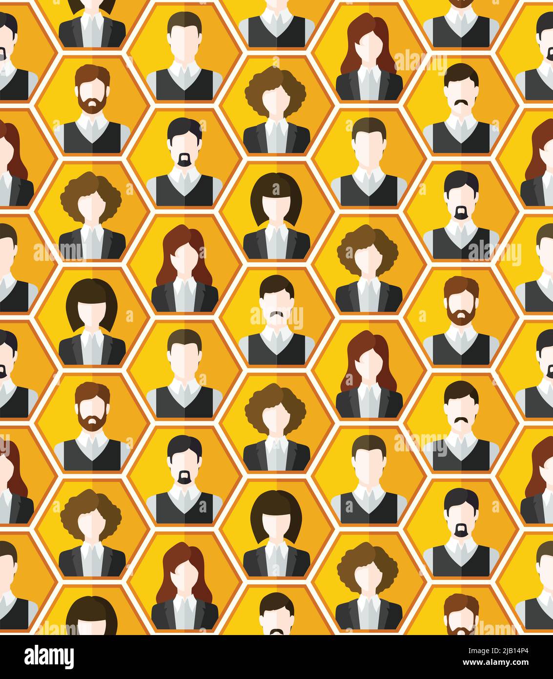Seamless avatar characters pattern background wall of human faces ...