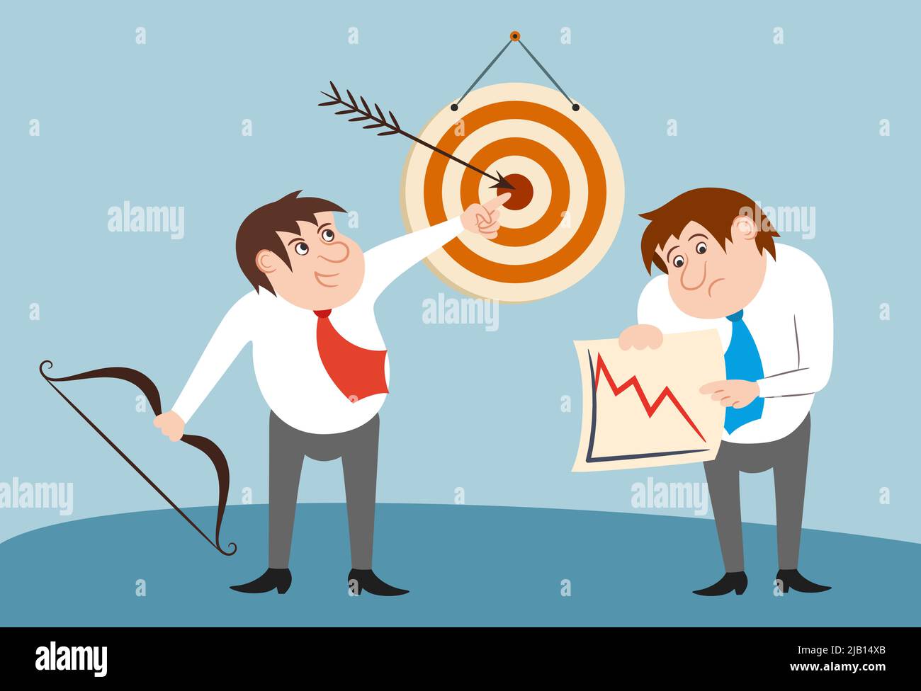 Businessman characters winner and loser concept vector illustration ...