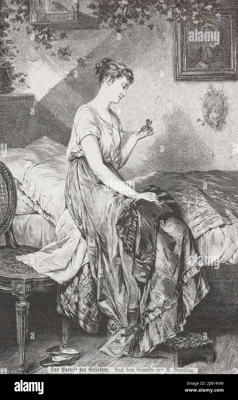 Portrait of a loved one according to the painting by Robert Beyschlag ...