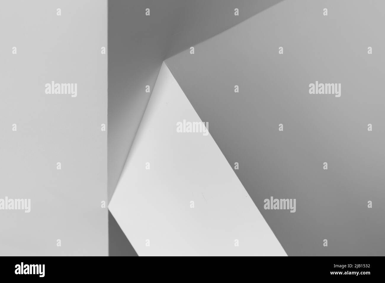 Abstract white minimal interior background, corners with soft shadows ...