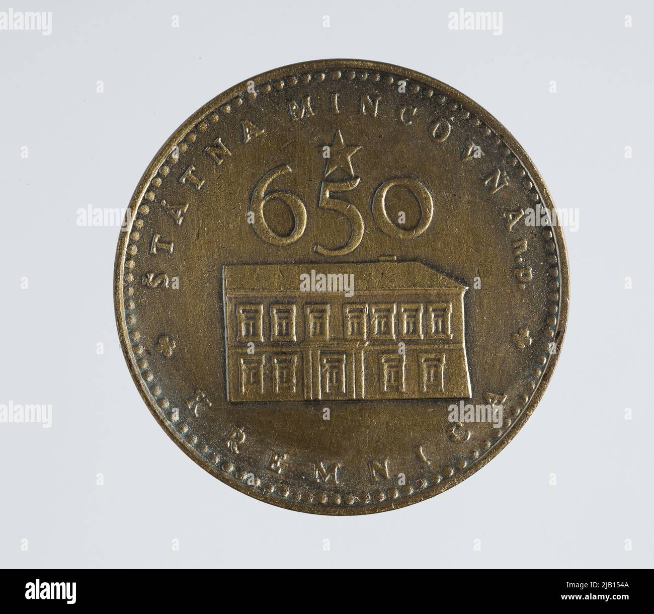 Occasional token, 650th anniversary of the mint in Kremnica Stock Photo ...