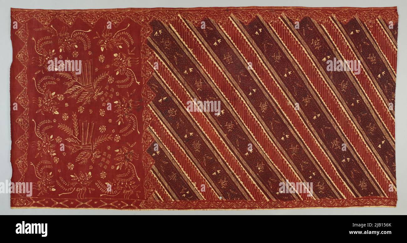 SARONG battered floral patterns and diagonal stripes and cream motifs ...